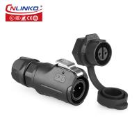 China CNLINKO M12 Screw Industrial Connector Waterproof IP68 2 Pin Male and Female Electrical Power Connector for sale