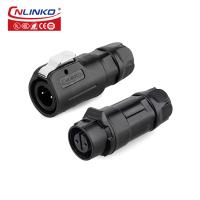 China CNLINKO M12 Screw Industrial Connector Waterproof IP68 2 Pin Male and Female Electrical Power Connector for sale