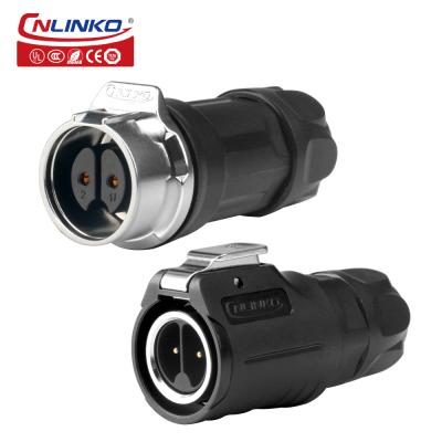 China CNLINKO LP16 Industrial Plug and Socket Male Female M16 Round 2 Pin Waterproof Cable Connector for sale