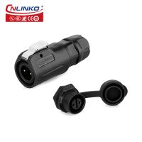 China Cnlinko Connector Waterproof IP68 LED Power Cable 2 Pin M12 Docking Connector for sale