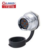 China Cnlinco M20 Electrical Power Metal Circular Connector Waterproof Male Female 4 Pins Connectors for sale