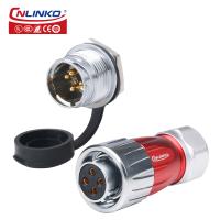 China Cnlinco M20 Electrical Power Metal Circular Connector Waterproof Male Female 4 Pins Connectors for sale