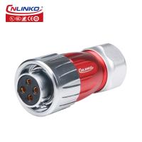 China Cnlinco M20 Electrical Power Metal Circular Connector Waterproof Male Female 4 Pins Connectors for sale