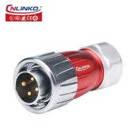 China Cnlinco M20 Electrical Power Metal Circular Connector Waterproof Male Female 4 Pins Connectors for sale