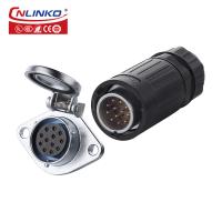 China CNLINKO 12 Pin Waterproof Bayonet Connector Cable M20 Plug Socket 12 Pin Circular Connector for CNC Milling Machine for sale