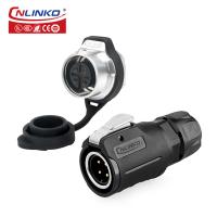 China CNLINKO M16 10A DC AC Power Supply Cables Connector Waterproof IP68 4 Pin Metal and Plastic Connector LED Lighting Plug Socket for sale