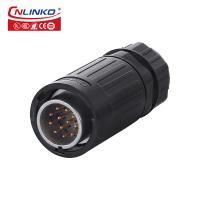 China CNLINKO 12 Pin Waterproof Bayonet Connector Cable M20 Plug Socket 12 Pin Circular Connector for CNC Milling Machine for sale