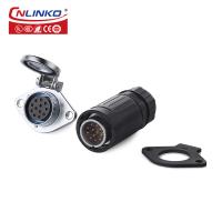 China CNLINKO 12 Pin Waterproof Bayonet Connector Cable M20 Plug Socket 12 Pin Circular Connector for CNC Milling Machine for sale