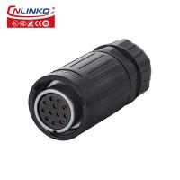 China CNLINKO 12 Pin Waterproof Bayonet Connector Cable M20 Plug Socket 12 Pin Circular Connector for CNC Milling Machine for sale