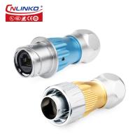 China Cnlinko CE/CCC Approval Metal Circular Ethernet Rj45 Industrial Connectors Outdoor Waterproof Rj45 Female Connector for sale