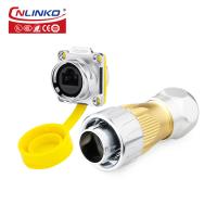 China Cnlinko M24 Signal Connector Panel Mount Waterproof IP68 Ethernet Pins Female Waterproof Rj45 Connector for sale