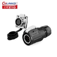China Cnlinko M16 PBT Plastic and Metal 16AWG Waterproof Power Connector 8 Pin Plug Socket for sale