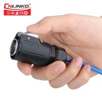 China CNLINKO LP24 RJ45 Waterproof Connector Internet LED Display 8P8C Connector Network CAT5E IP68 RJ45 Adapter Plug and Socket for sale