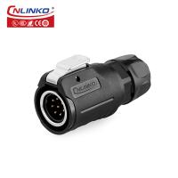 China Cnlinko M16 PBT Plastic and Metal 16AWG Waterproof Power Connector 8 Pin Plug Socket for sale