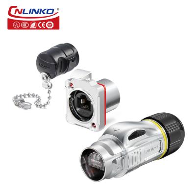 China Cnlinko BD24 Network Ethernet Panel Mount RJ45 Cables CAT6 Waterproof RJ45 Connector for sale