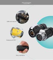 China CNLINKO 3 Pin Male Connector IP68 Waterproof M20 Female DC Power Plug Power Cable Type for sale