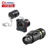 China Cnlinko BD24 Network Ethernet Panel Mount RJ45 Cables CAT6 Waterproof RJ45 Connector for sale