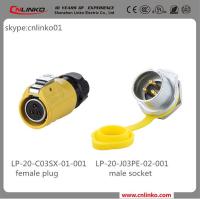 China CNLINKO LP20 Gold Plate Contacts Male IP68 3 Pin Connectors Cable Pane Mount Xlr Connector 3 Pin Push Pin Waterproof Connectors for sale