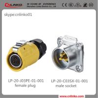 China CNLINKO LP20 Gold Plate Contacts Male IP68 3 Pin Connectors Cable Pane Mount Xlr Connector 3 Pin Push Pin Waterproof Connectors for sale