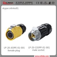 China CNLINKO LP20 Gold Plate Contacts Male IP68 3 Pin Connectors Cable Pane Mount Xlr Connector 3 Pin Push Pin Waterproof Connectors for sale