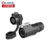 China CNLINKO Male Female Panel Mount Industrial Wire Connector 7 Pin Waterproof Plug Socket Pogo Pin Connector for sale