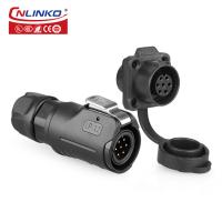China CNLINKO Male Female Panel Mount Industrial Wire Connector 7 Pin Waterproof Plug Socket Pogo Pin Connector for sale