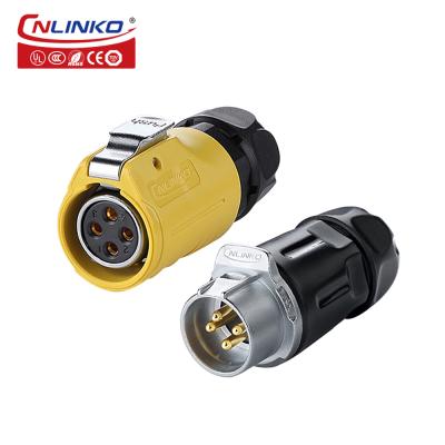 China Cnlinko 500V 20A IP68 Connector Waterproof 4 Pin with Solder Connection Wire Waterproof Plug Connector for sale