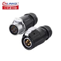 China Cnlinko 500V 20A IP68 Connector Waterproof 4 Pin with Solder Connection Wire Waterproof Plug Connector for sale