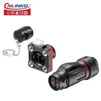 China CNLINKO M20 2pin Waterproof IP68 Connector PBT  Industrial Plug Socket Male Female Quick Electrical AC Power Adapter Connectors for sale