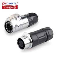 China CNLINKO M12 Panel Mount Waterproof Ip67 6 Pin Male Female Docking Connector for sale