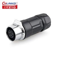China CNLINKO M12 Panel Mount Waterproof Ip67 6 Pin Male Female Docking Connector for sale