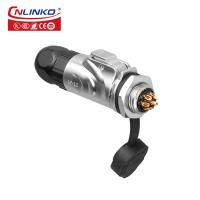 China Cnlinko M12 Metal 7 Pin Plug Socket IP68 Waterproof Electrical Connector with Dust Cover for sale