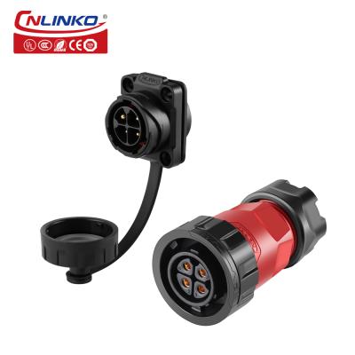 China CNLINKO IP68 Waterproof Bulkhead Electrical Bayonet 4 Pin Connector Male Female Industrial Plug and Socket Power Connector for sale