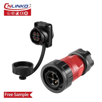 China CNLINKO M20 Waterproof Power Plug Socket Panel Mount 20A 4 Pin Cable Connector for sale