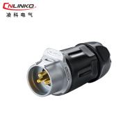 China CNLINKO Waterproof 220V 3 Pin Circular Male Electrical Plug IP68 with Dust Cover Solar Photovoltaic Connectors for sale