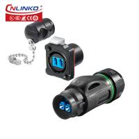 China CNLINKO M24 Plastic IP68 Waterproof LC Male Female Connector Circular Fiber Optic Connector for sale