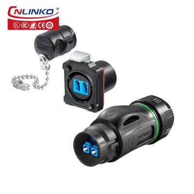 China CNLINKO M24 Plastic IP68 Waterproof LC Male Female Connector Circular Fiber Optic Connector for sale