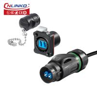 China CNLINKO M24 Plastic IP68 Waterproof LC Male Female Connector Circular Fiber Optic Connector for sale