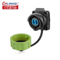 China CNLINKO YM24 Male Female Panel Mount IP68 Waterproof Fiber Optic Cable Connector for sale