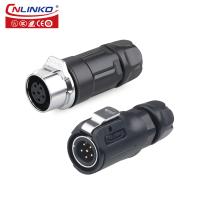 China CNLINKO LP12  Plastic Male and Female Industrial Waterproof Pin M12 Connector for sale
