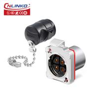 China M24 Metal Version Panel and Butt Mount 4 Pin Industrial Waterproof Power Connector for sale