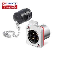 China M24 Metal Version Panel and Butt Mount 4 Pin Industrial Waterproof Power Connector for sale