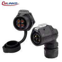 China CNLINKO 90° Compact Wiring Waterproof IP68 Industrial Connector PBT LP20 Right Angled Plug for Automatic Machinery Equipment for sale