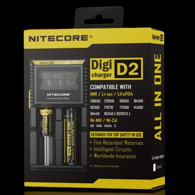 China Nitecore D2 Dual LCD Charger for 18650 26650 Li-ion Ni-MH IMR LiFePO4 Batteries for sale
