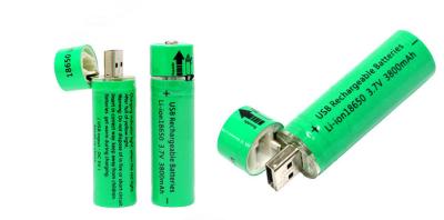China 3.7V Li-ion 18650 3800mAh Rechargeable USB Battery Standard USB Port for sale