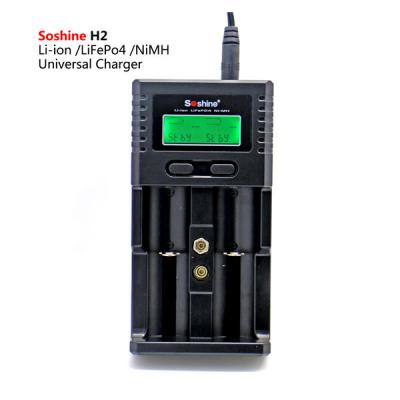 China Soshine H2 LCD Universal Battery Charger for Li-ion LiFePO4 NiMH 26650 18650 9V AA AAA for sale