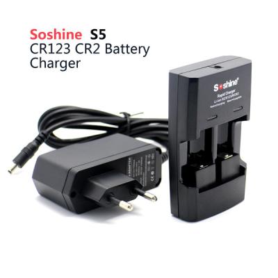 China Soshine S5 Intelligent Quick Battery Charger for 1-2 Li-ion RCR123 16340 17335 14250 RCR2 Batteries for sale