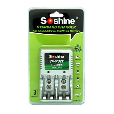 China Soshine Ni-MH Compact Battery Charger for AAA AA 9V 1-2pcs Ni-Cd Ni-MH Batteries for sale