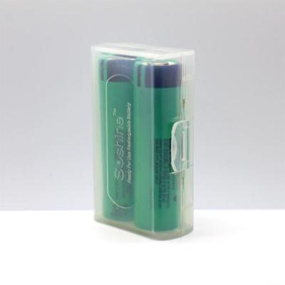 China 2x18650 Battery Holder Plastic Case for 2pcs 18650 Batteries Clear Color Durable for sale