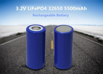 China 32650 5500mAh 3.2V LiFePO4 Cylindrical Cell Rechargeable Lithium Iron Phosphate Battery for Electric Car for sale
